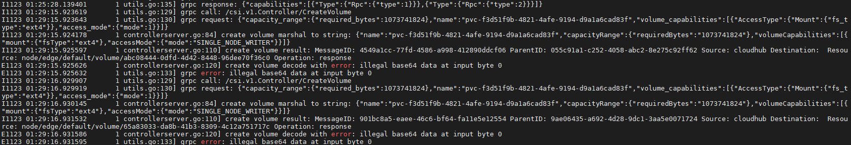 Csi driver report error: "illegal base64 data at input byte 0" · Issue #3336 · kubeedge/kubeedge ...