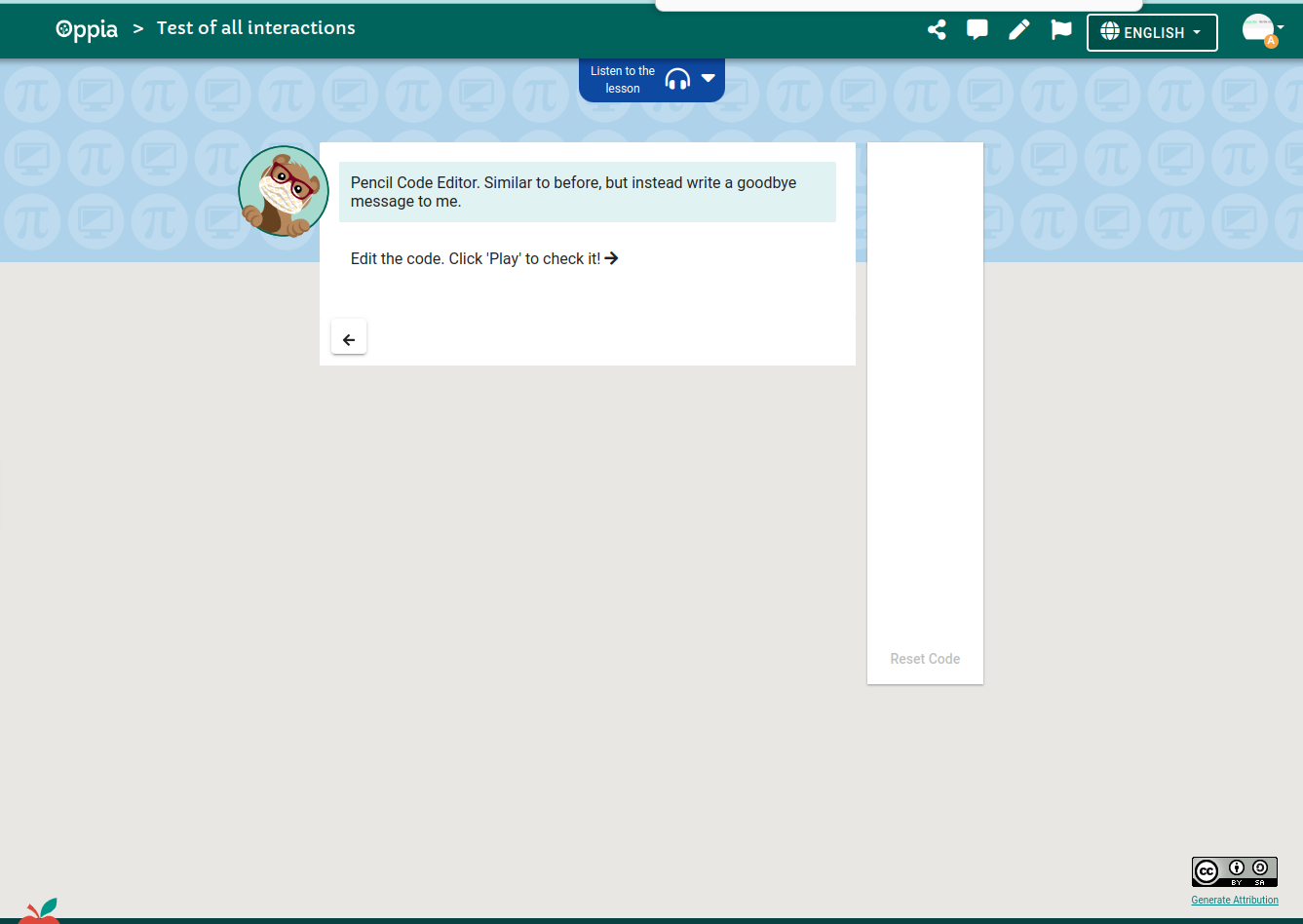 [BUG]: Unable to load Pencil code interaction. · Issue #16594 · oppia/oppia · GitHub