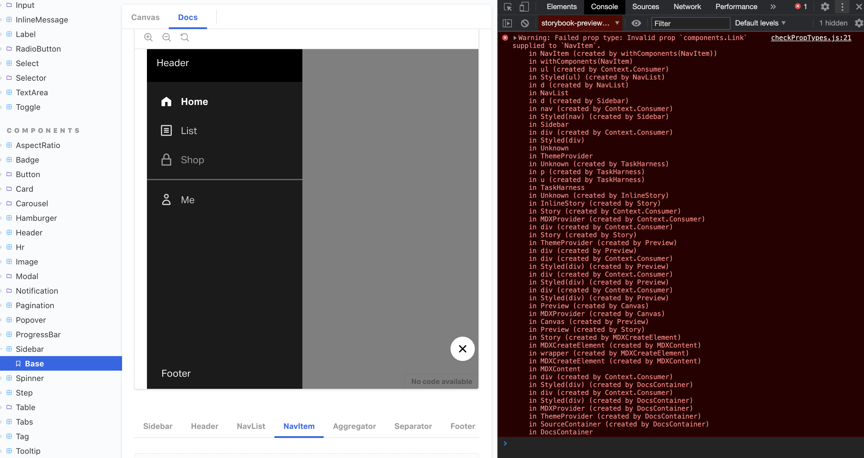 Sidebarnavitem Wrong Prop Type · Issue 732 · Sumup Osscircuit Ui · Github