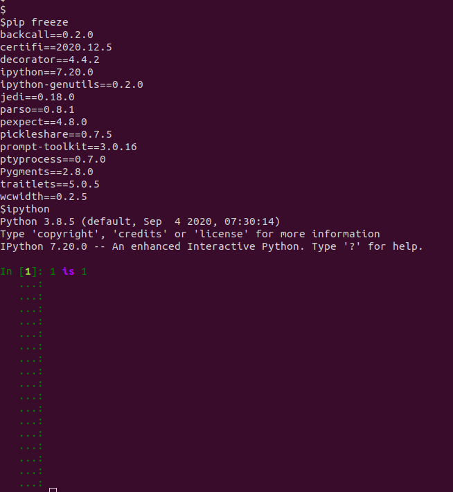 Ipython 720 `1 Is 1` Or `a Is A` Never Returns Bug · Issue 12822 · Ipythonipython · Github