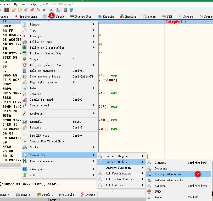String reference binding shortcuts · Issue #2891 · x64dbg/x64dbg · GitHub