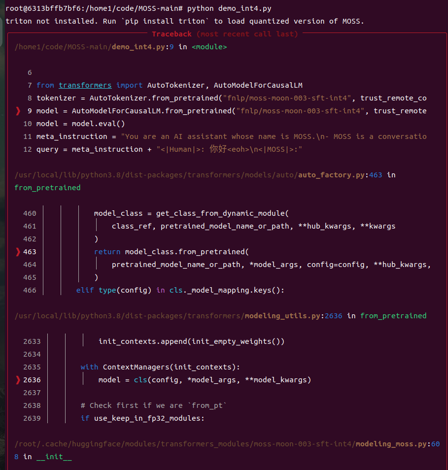 执行量化版本模型moss-moon-003-sft-int4，如何指定本地模型和代码 · Issue #184 · OpenMOSS/MOSS · GitHub
