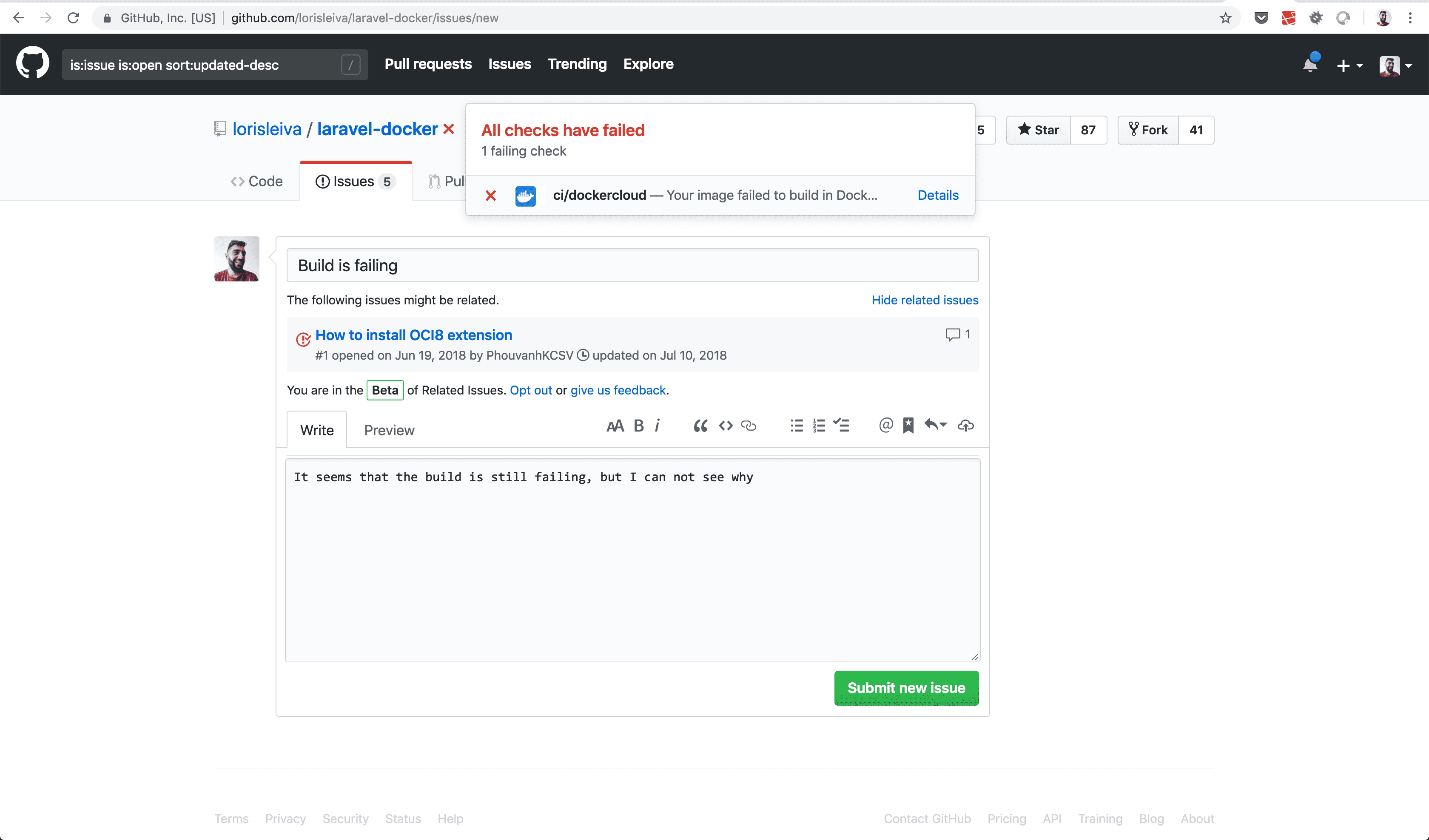 Build is failing · Issue #17 · lorisleiva/laravel-docker · GitHub