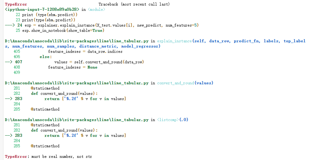 Getting LIME does not currently support classifier models without ...