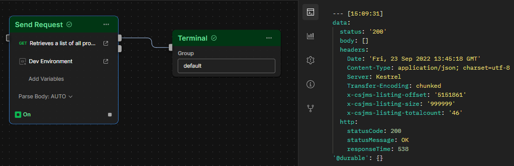 Block Send Request Has An Empty Body After A Successful Response · Postmanlabs Postman Flows