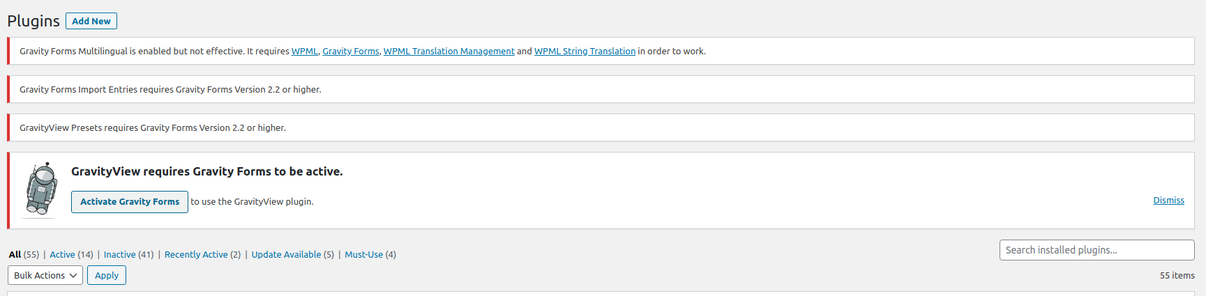 DataTables missing "GravityView_Extension" fatal error when updating GravityView to 2.0.1 ...