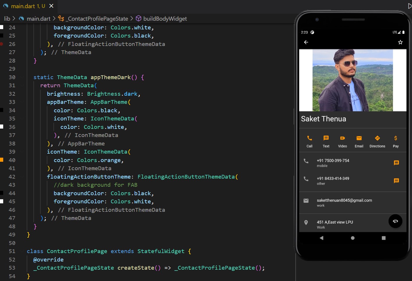GitHub - Saketthenuan/flutterApps: A mobile contact page design.