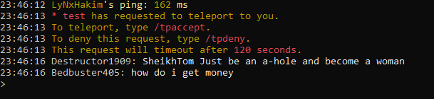 Nick not accepting tp · Issue #1443 · MCCTeam/Minecraft-Console-Client · GitHub