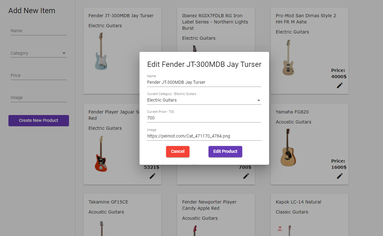 GitHub - CrazierLattice/Guitar-Shop: Guitar Shop E-commerce Project ...