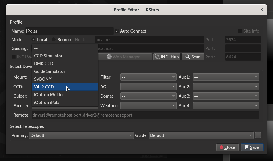 iOptron iPolar captures using the indi_v4l2_ccd driver show major ...