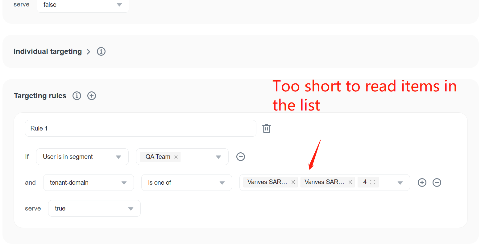 [Good First Issue]: Difficult to manage list items in feature flag and segment targeting rules ...