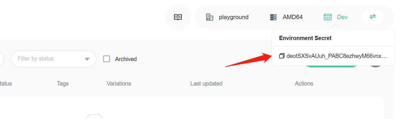 [BUG] UI - environment key can't be copied by clicking on it · Issue #247 · featbit/featbit · GitHub