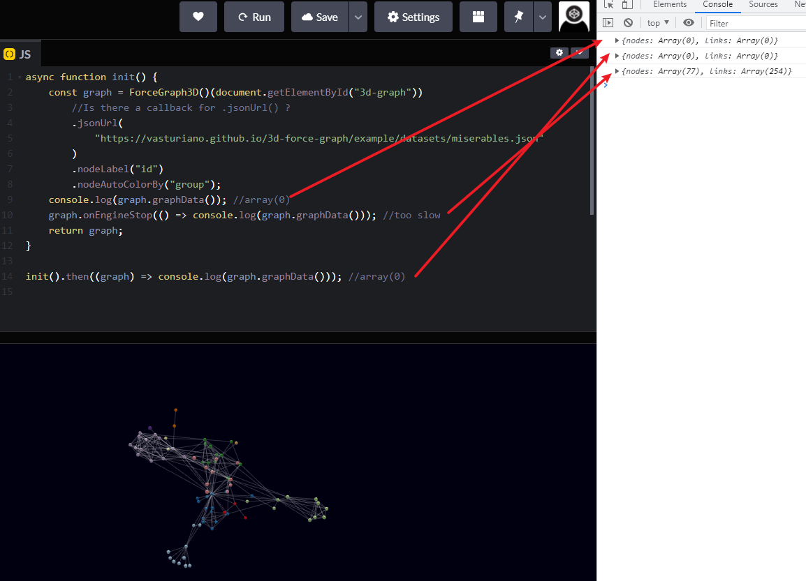 Is there a callback for .jsonUrl() ? · Issue #498 · vasturiano/3d-force-graph · GitHub