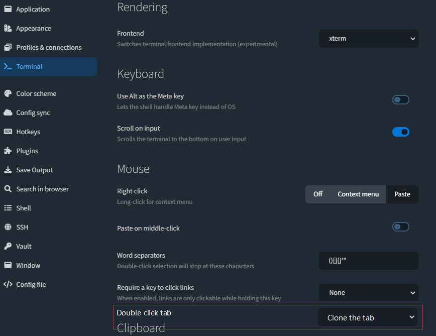 double click tab name to clone tab · Issue #5600 · Eugeny/tabby · GitHub