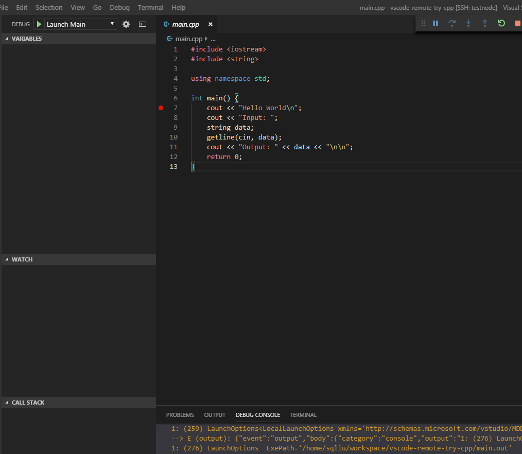 VSCode Remote C++ Debug not working. · Issue #74655 · microsoft/vscode · GitHub