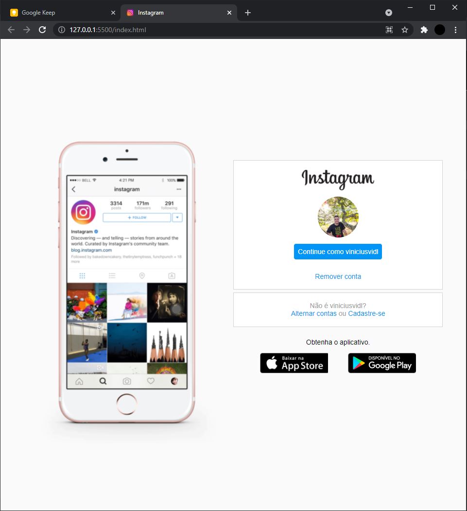 GitHub - viniciusvidl/cloneInstagramWeb: Clone da interface WEB do ...