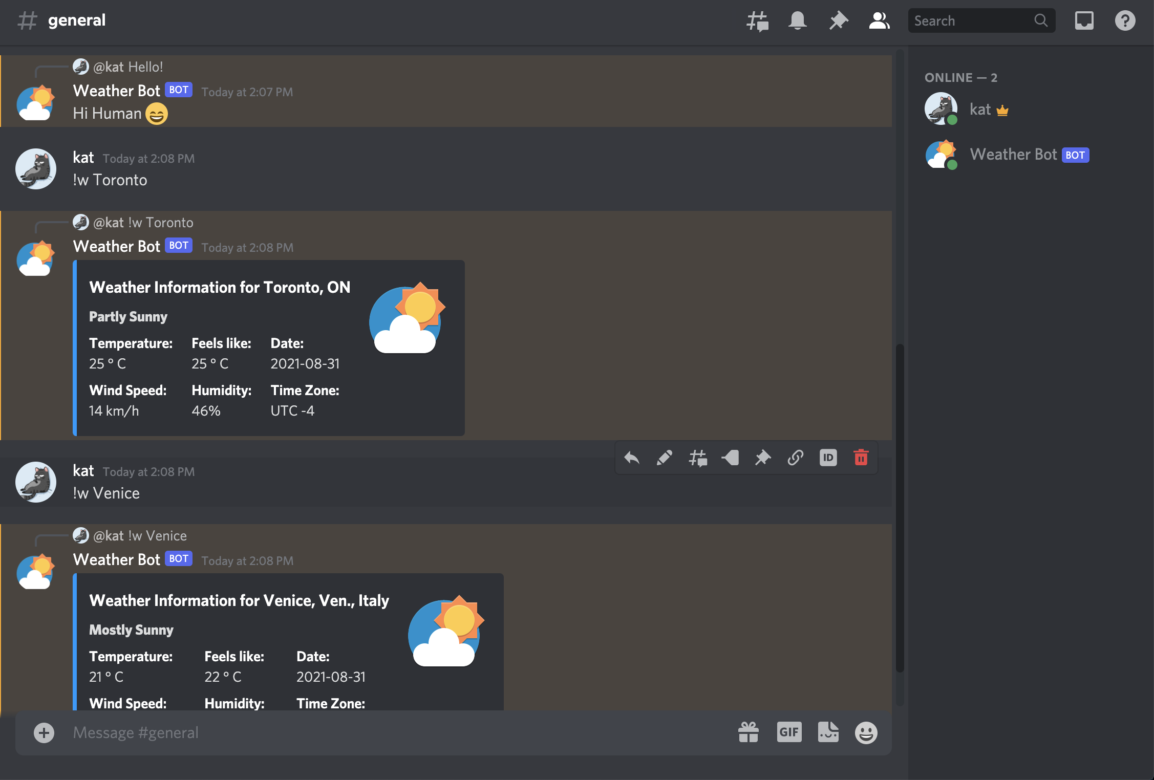 GitHub - katrinsukovati/DiscordBot: A weather discord bot
