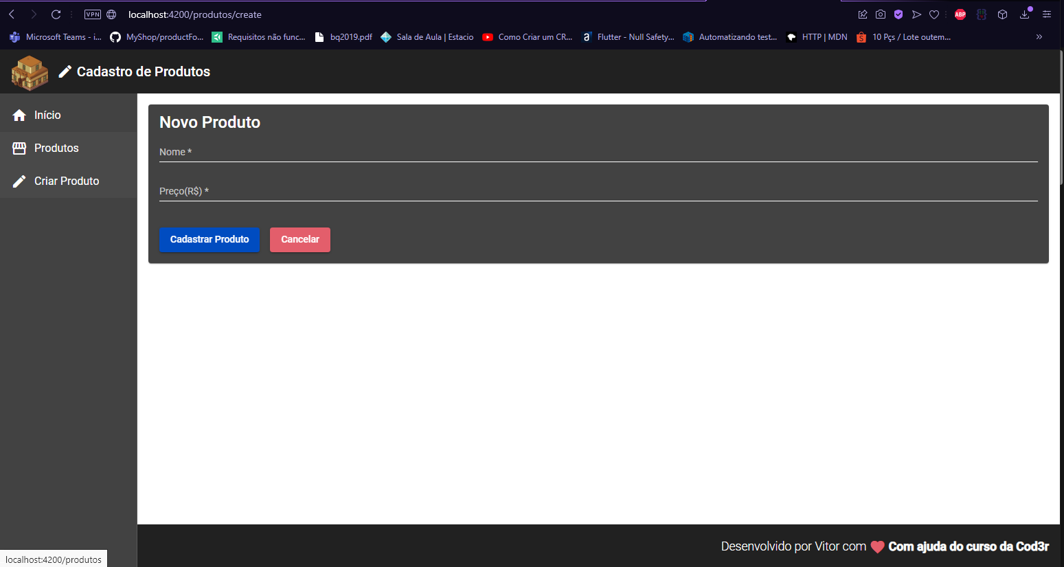 GitHub - VitorL02/Primeiro_Crud_Angular: Meu primeiro Projeto com o framework Angular, que ...