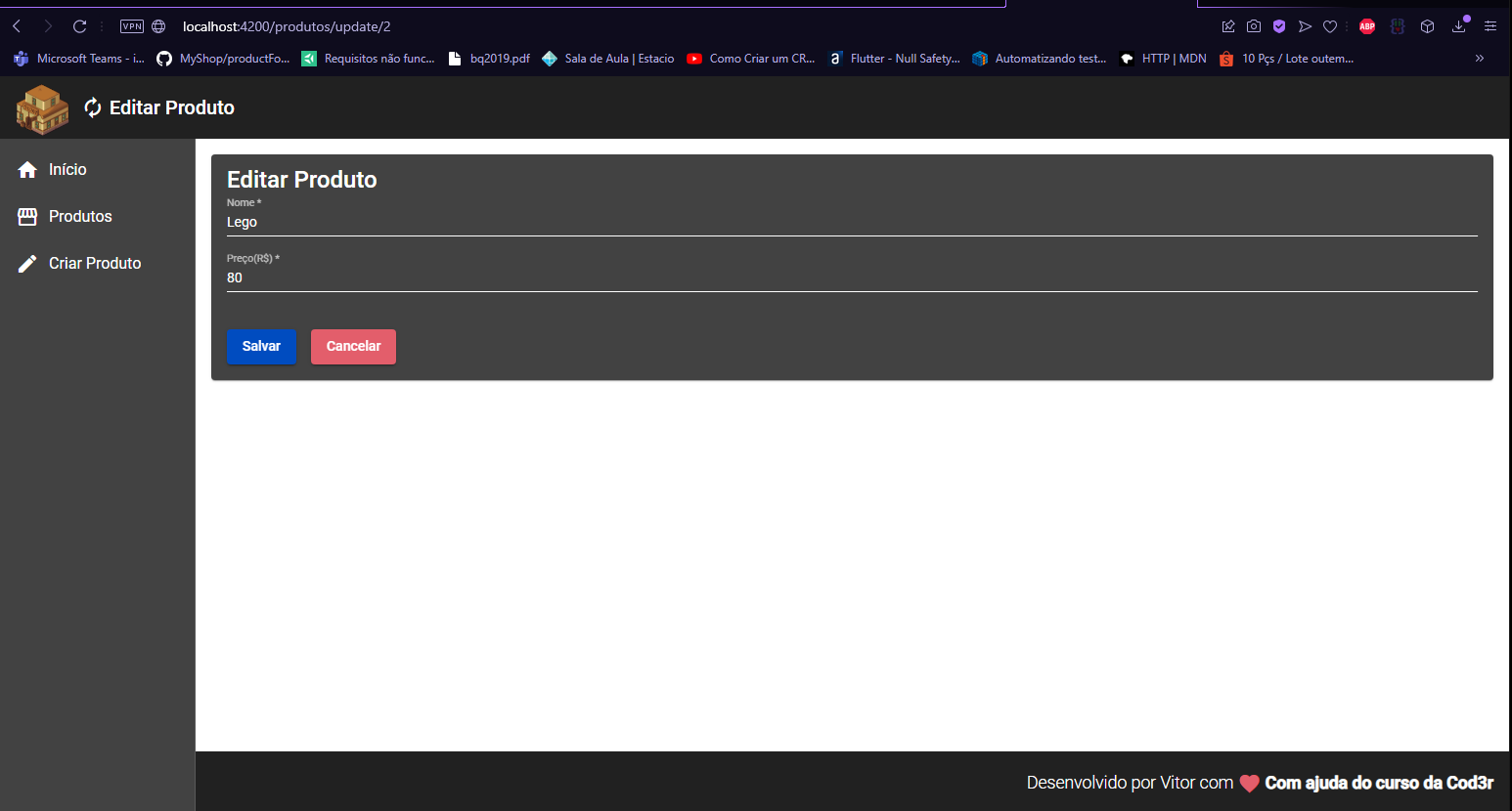 GitHub - VitorL02/Primeiro_Crud_Angular: Meu primeiro Projeto com o framework Angular, que ...