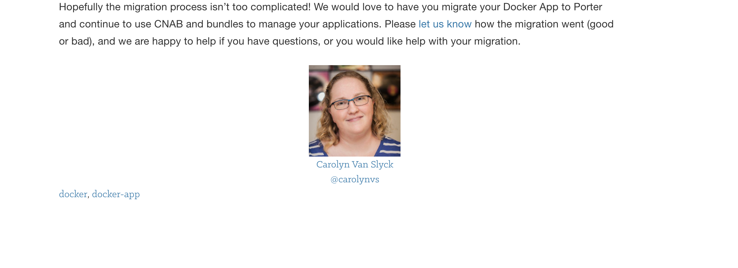 blog(design): clean up author byline and tag layout · Issue #1583 · getporter/porter · GitHub