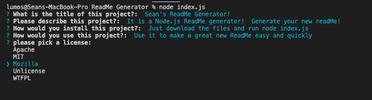 GitHub - SeanMelody/ReadMeGenerator: A node.js ReadMe generator