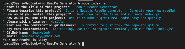 GitHub - SeanMelody/ReadMeGenerator: A node.js ReadMe generator