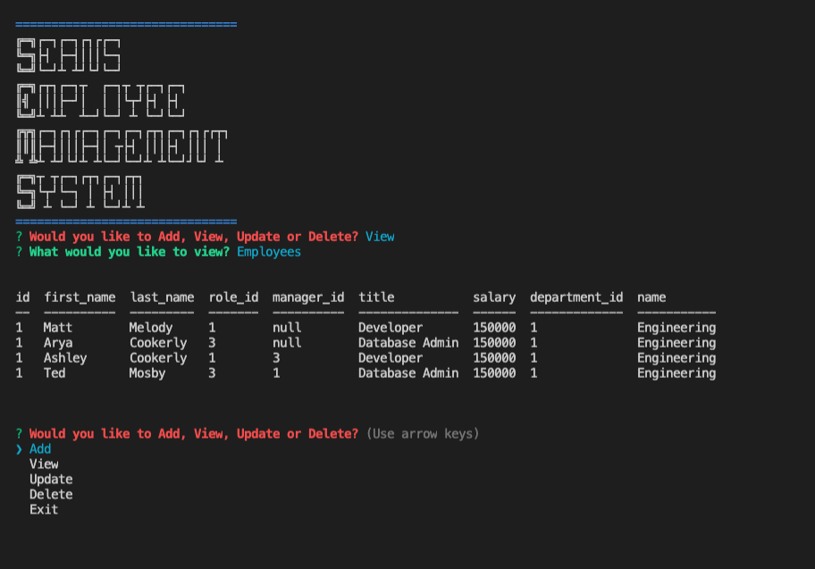 GitHub - SeanMelody/Employee-Management-System: Use Node to Manage ...