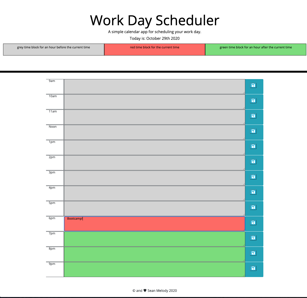 GitHub - SeanMelody/Scheduler: A work day scheduler with color coded ...