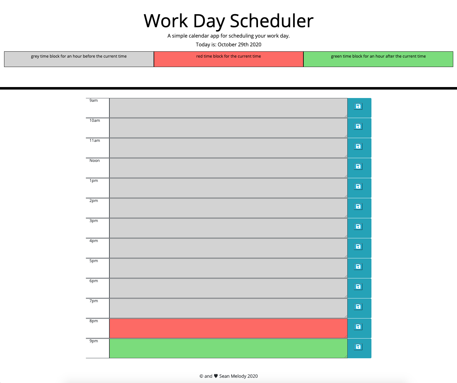 GitHub - SeanMelody/Scheduler: A work day scheduler with color coded ...