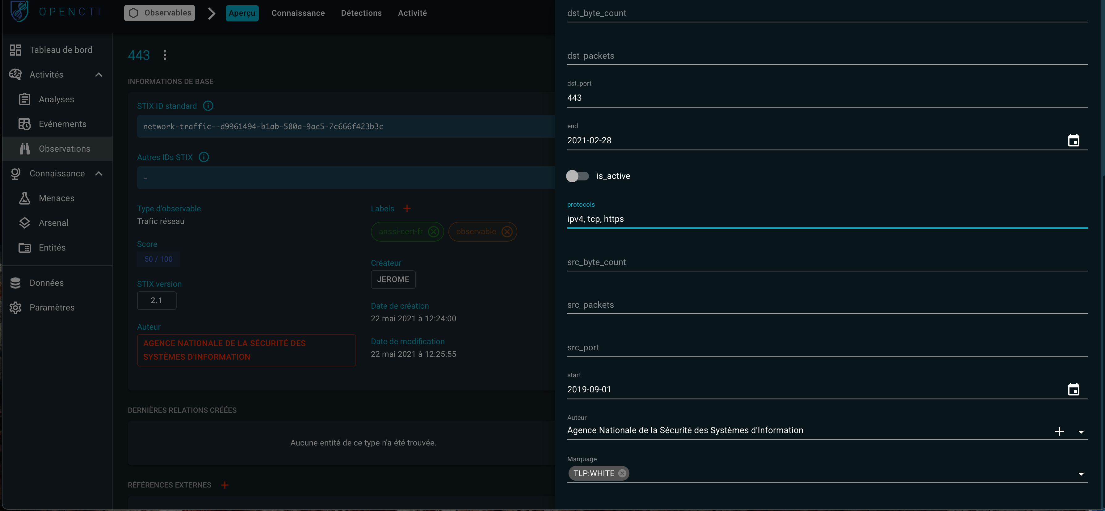 Can't modify Observable network-traffic object · Issue #1370 · OpenCTI ...