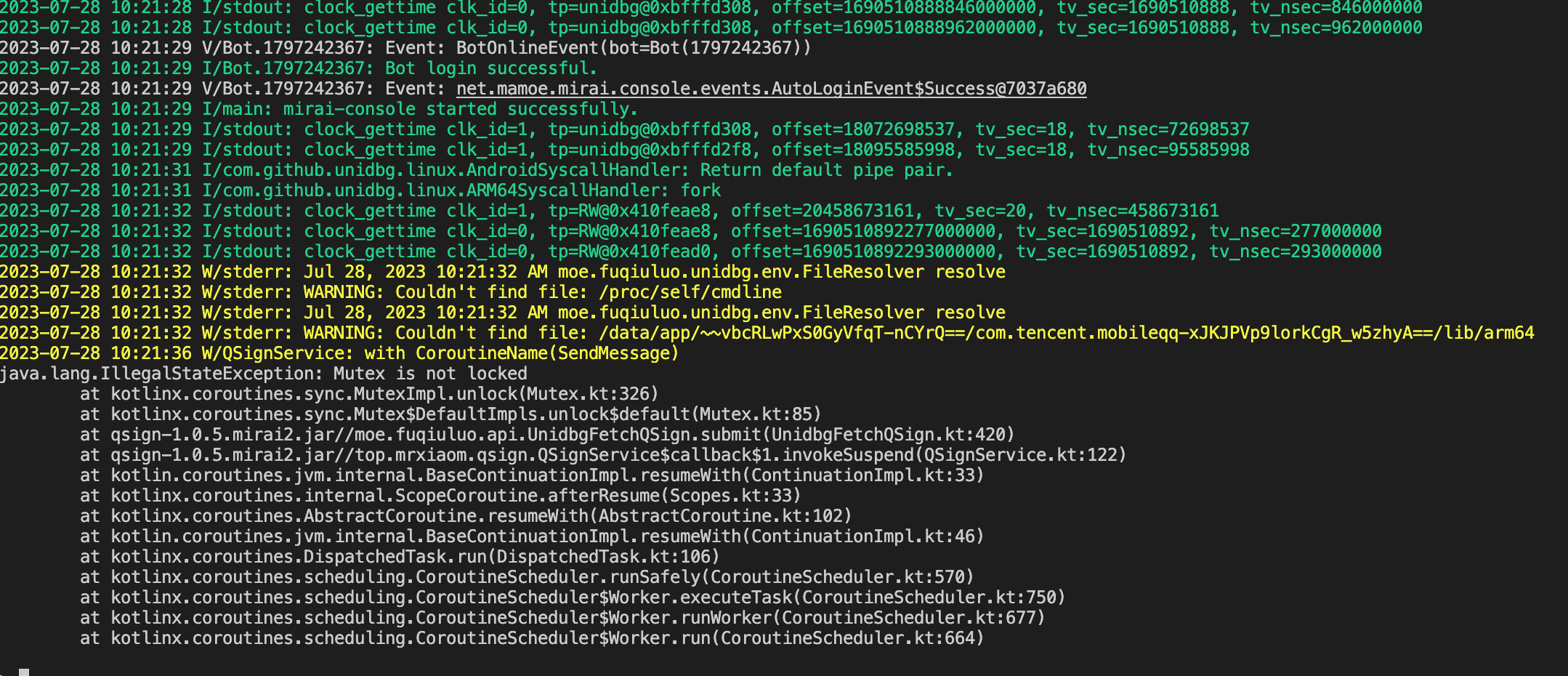 java.lang.IllegalStateException: Mutex is not locked · Issue #2 · MrXiaoM/qsign · GitHub