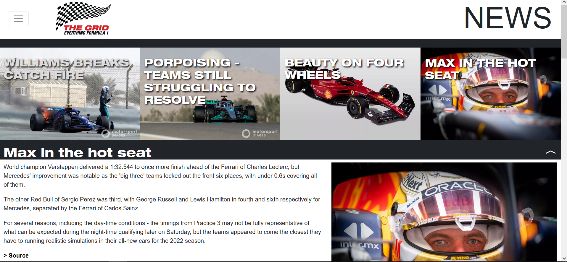 GitHub - ryanbankier/the-grid: A F1 webpage built using HTML ...