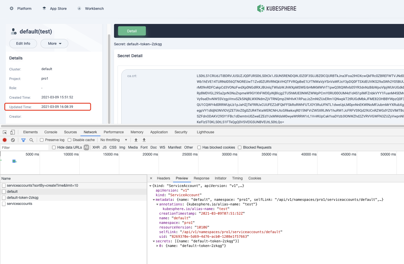 Incorrect Updated Time For The Service Account 1547 · 议题 · Kubesphere Console · 极狐gitlab