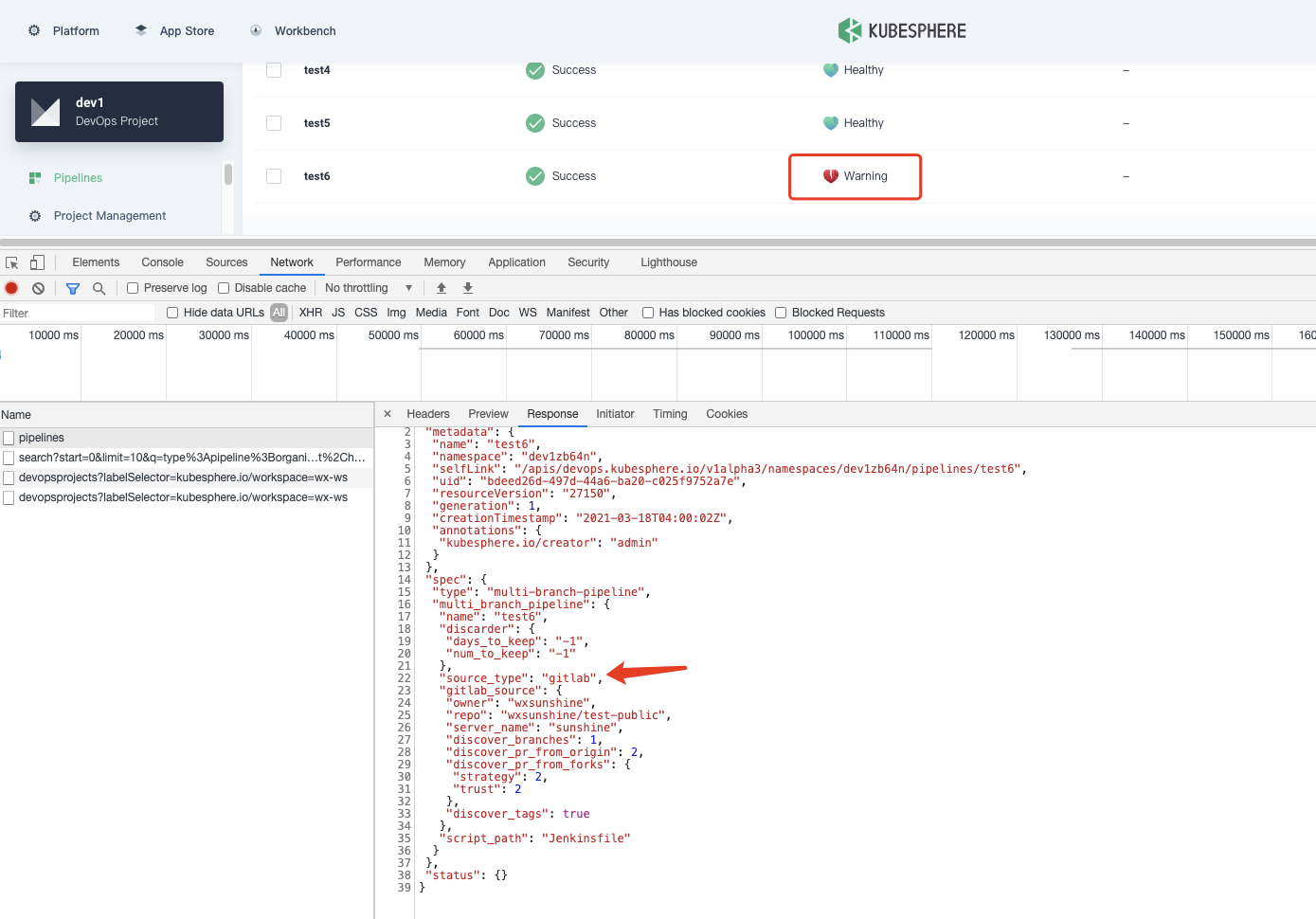 The status of a new pipeline should not be displayed as 'Warning' · Issue #3517 · kubesphere ...