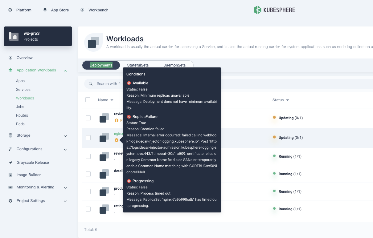 Failed to create Deployments · Issue #3840 · kubesphere/kubesphere · GitHub