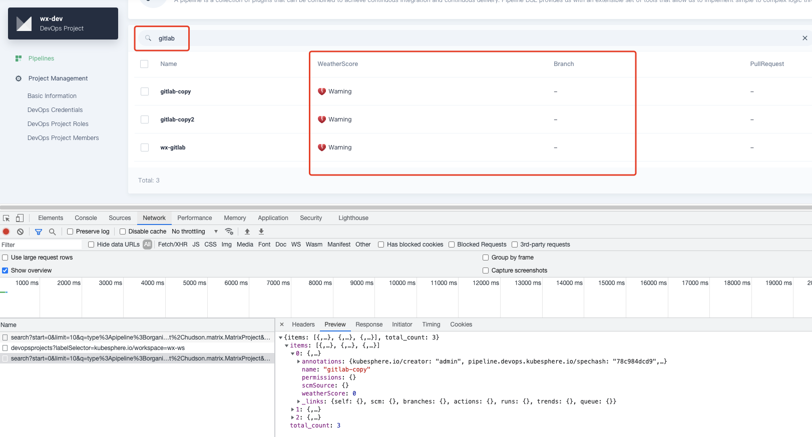 Pipeline WeatherScore error based on gitlab · Issue #256 · kubesphere/ks-devops · GitHub