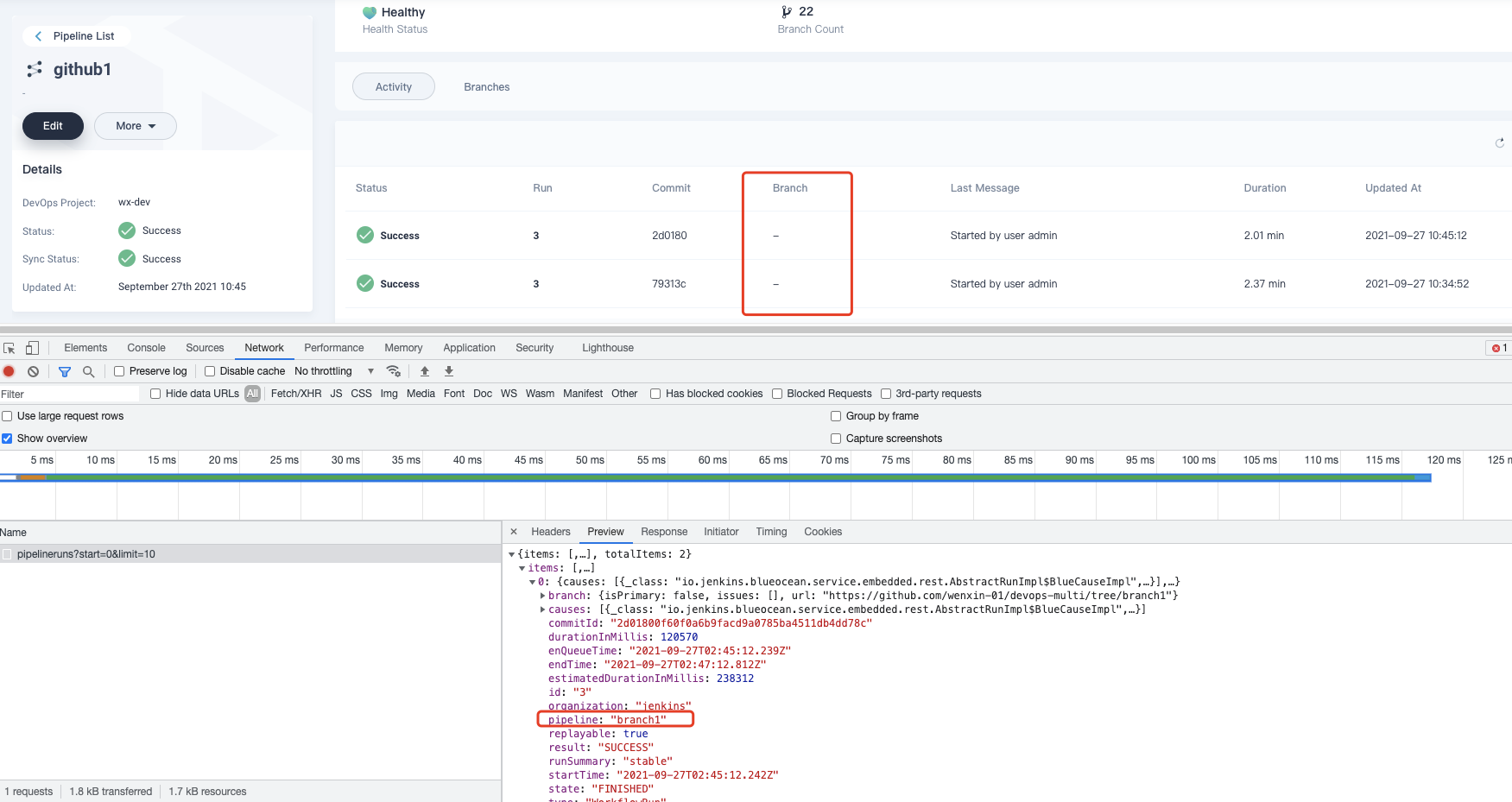 Branch not shown in activity list of multi-branch pipeline · Issue #270 · kubesphere/ks-devops ...