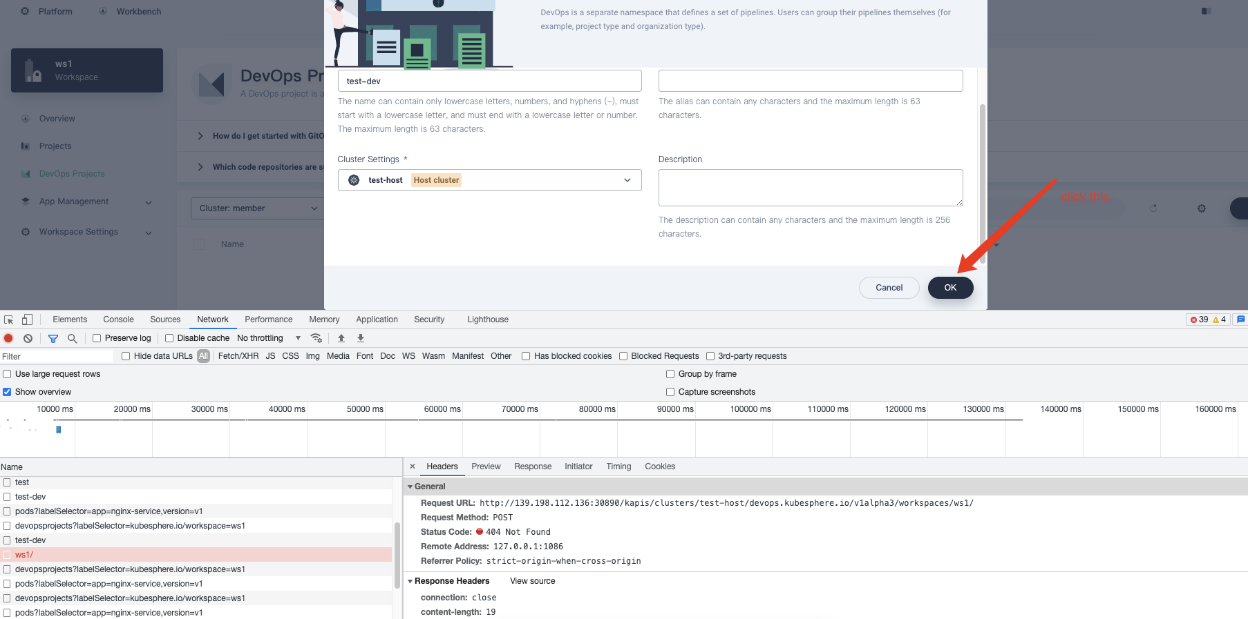 page not found when multi-cluster ws create devops progect · Issue #287 · kubesphere/ks-devops ...