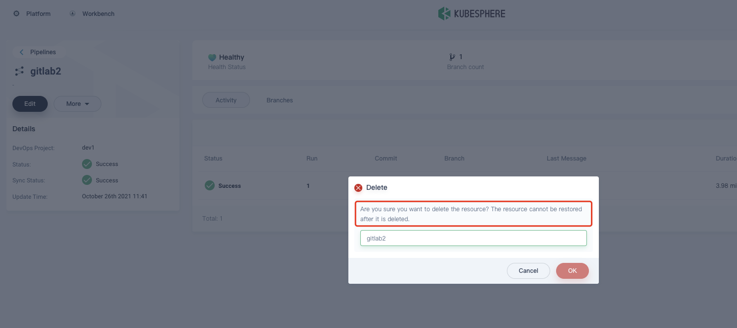When deleting the pipeline, the prompt message lacks the name of the pipeline · Issue #331 ...