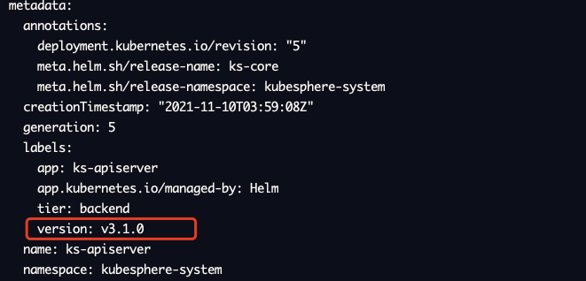 ks-console, ks-apiserver and ks-controller-manager version error · Issue #4437 · kubesphere ...