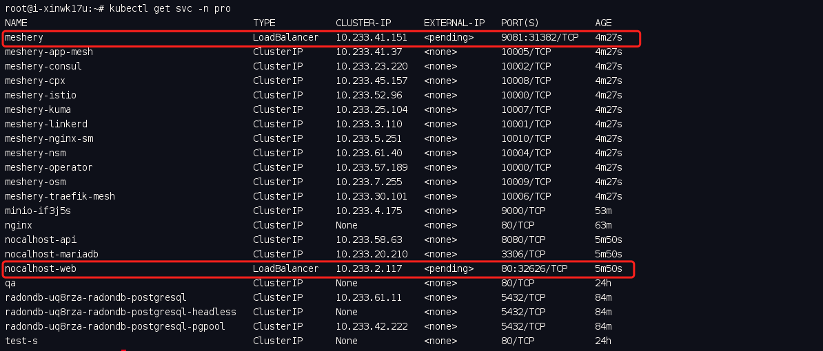 After meshery and nocalhost are installed, the status are always displayed as creating · Issue ...