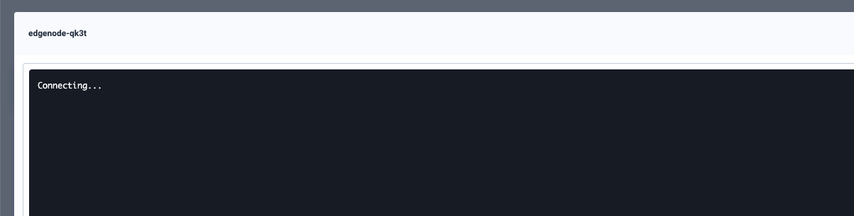 When Accessing The Edge Node Terminal It Is Always Displayed As Connecting · Issue 5160