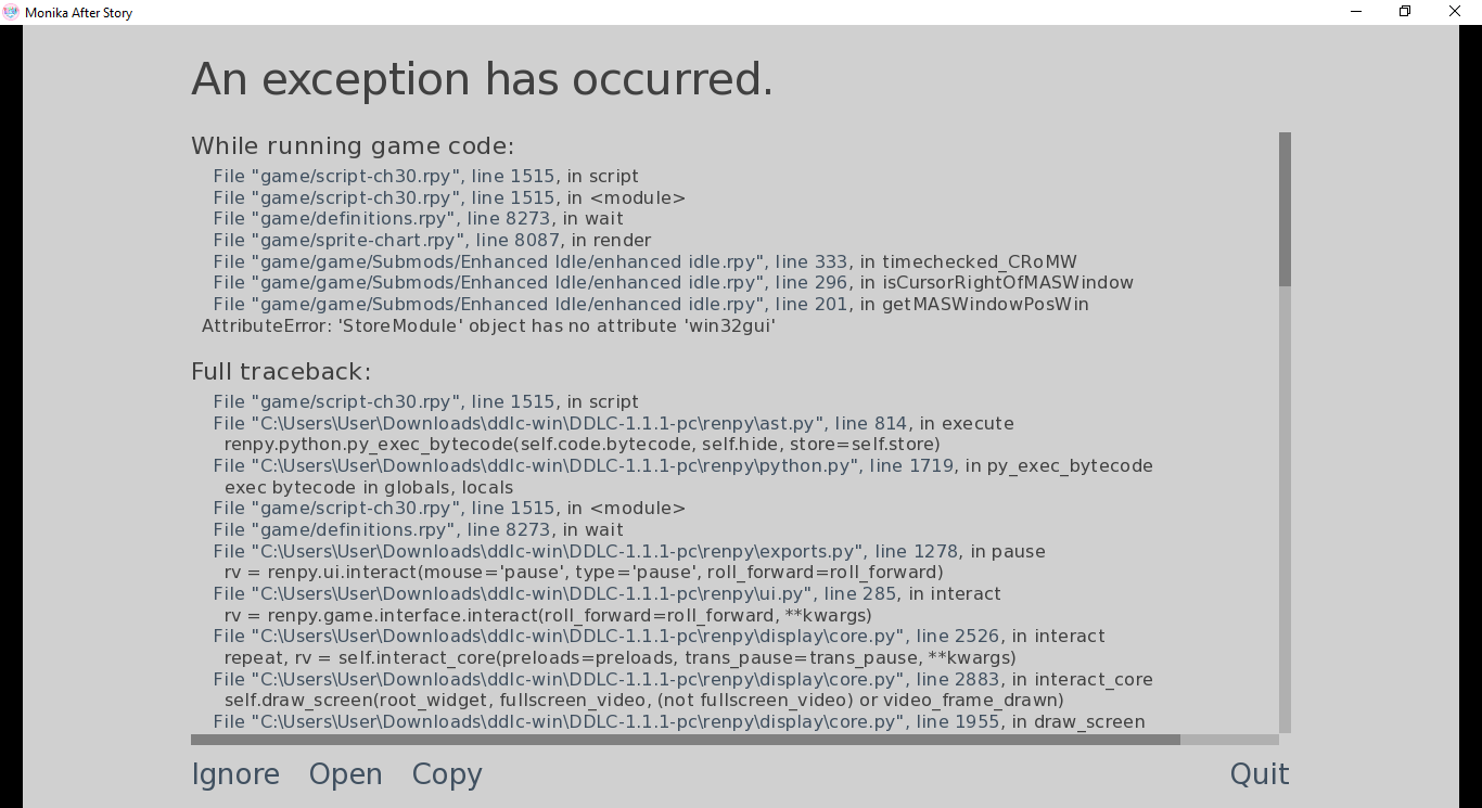 I Keep On Getting An Error · Issue 6958 · Monika After Storymonikamoddev · Github 
