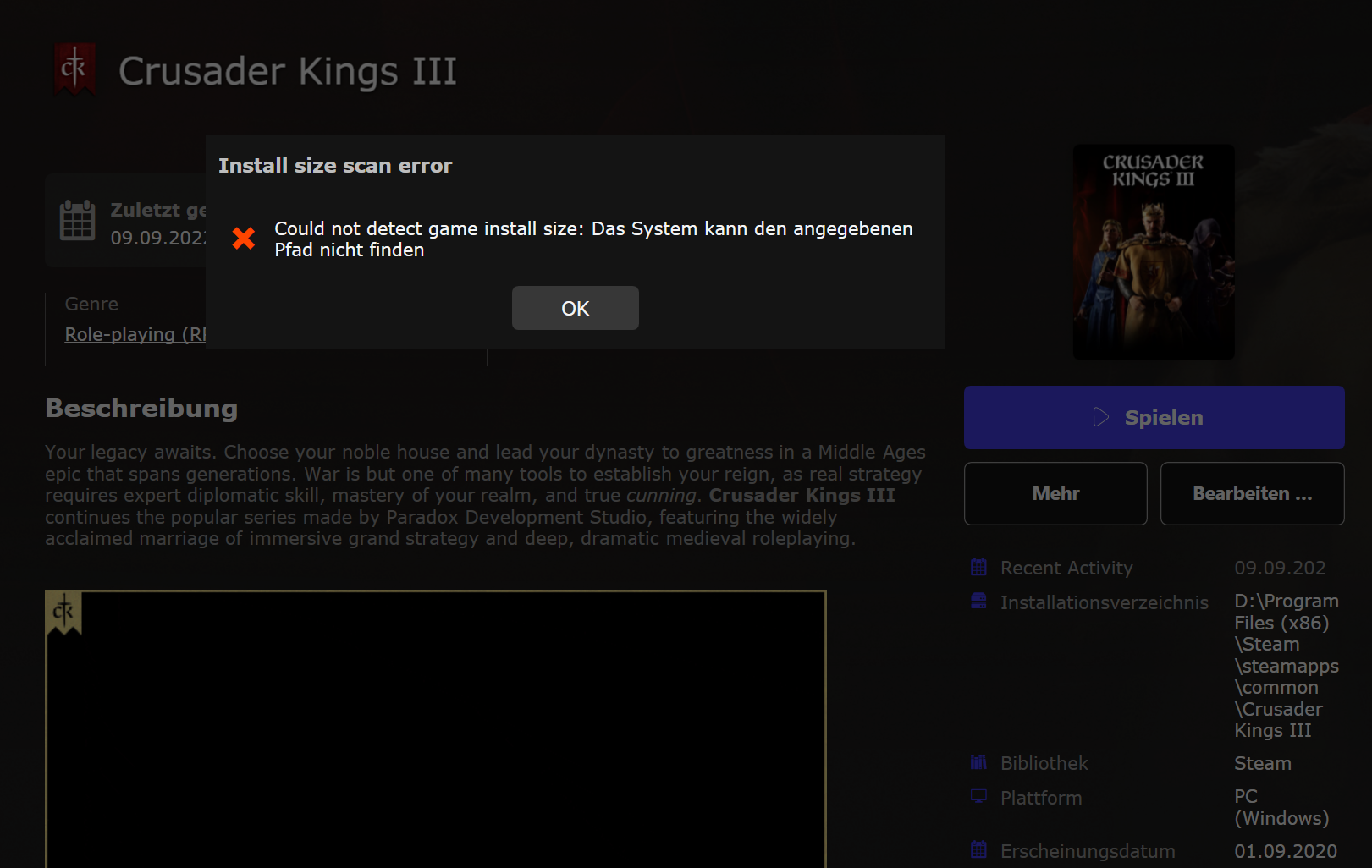 Could not detect game install size: Path not found - PlayNite 10 ...