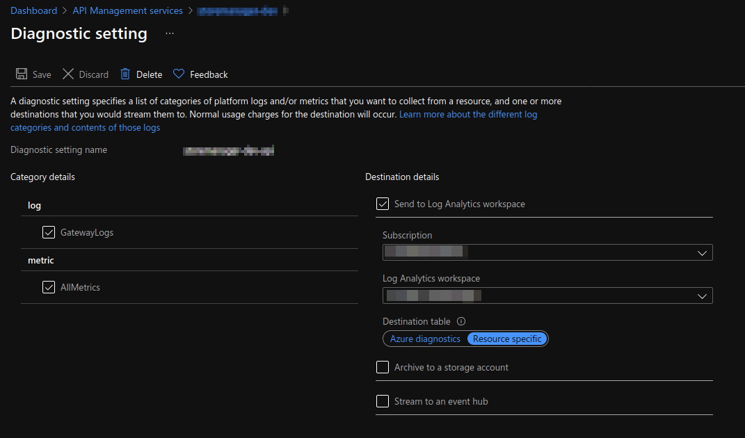 ApiManagementGatewayLogs does not contain RequestBody or ResponseBody ...