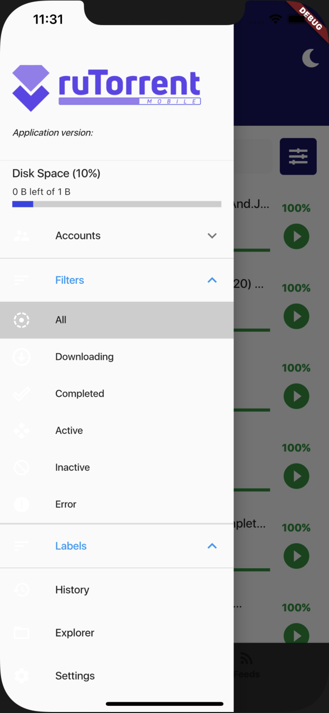 bug: Dark Theme (dev) · Issue #145 · CCExtractor/rutorrent-flutter · GitHub