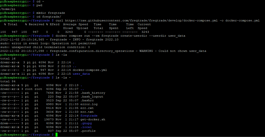 Permission issue - docker freqtrade on raspberry pi 3 · Issue #7687 · freqtrade/freqtrade · GitHub