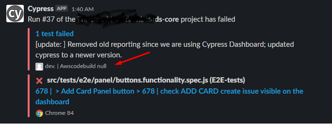Missing Slack info on AWS CodeBuild using Cypress Dashboard · Issue #8192 · cypress-io/cypress ...