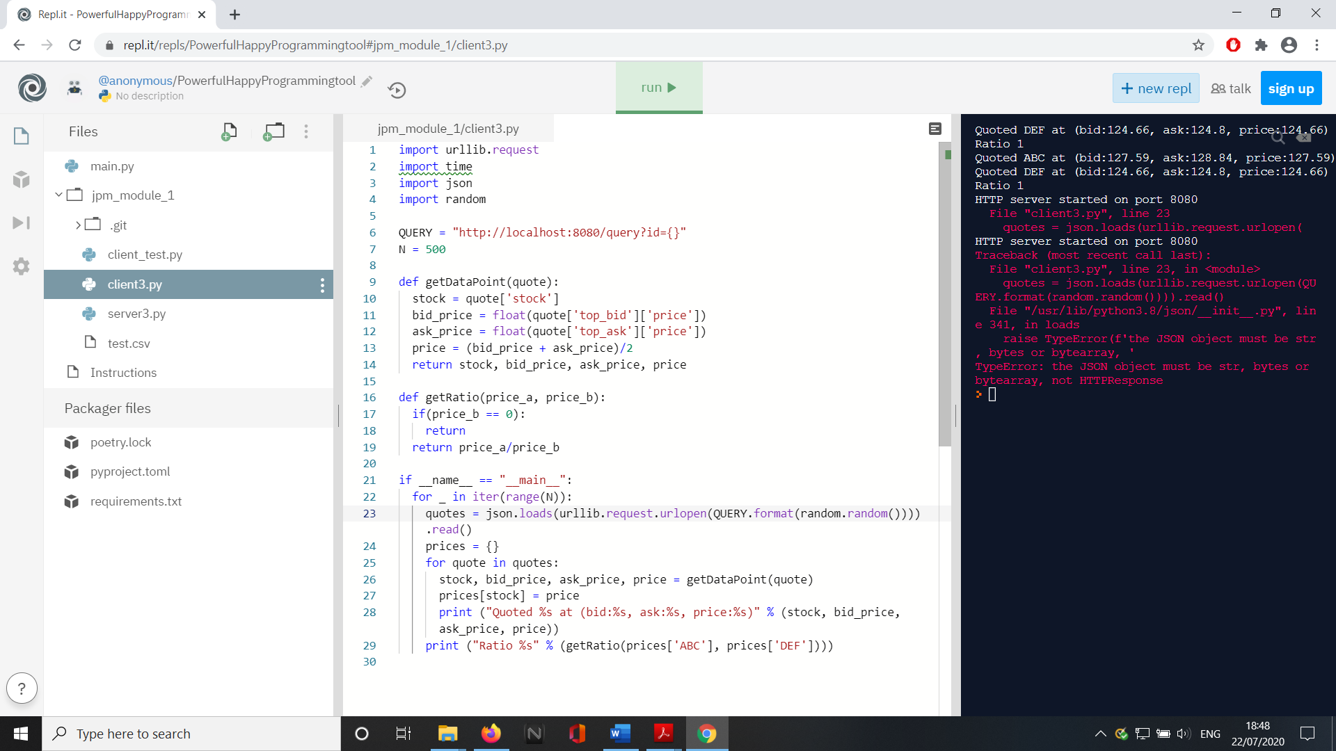 Workaround 1 to Indentation Issue on REPL failed - advice needed relating to another error that ...