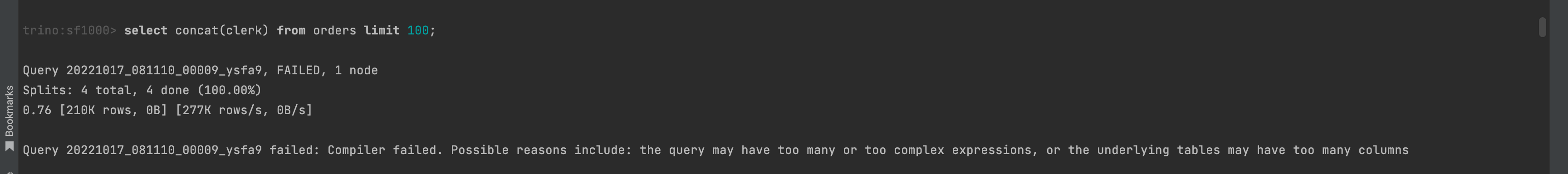 Query Fails With Compiler Failed When Using Concat With One Argument 5356